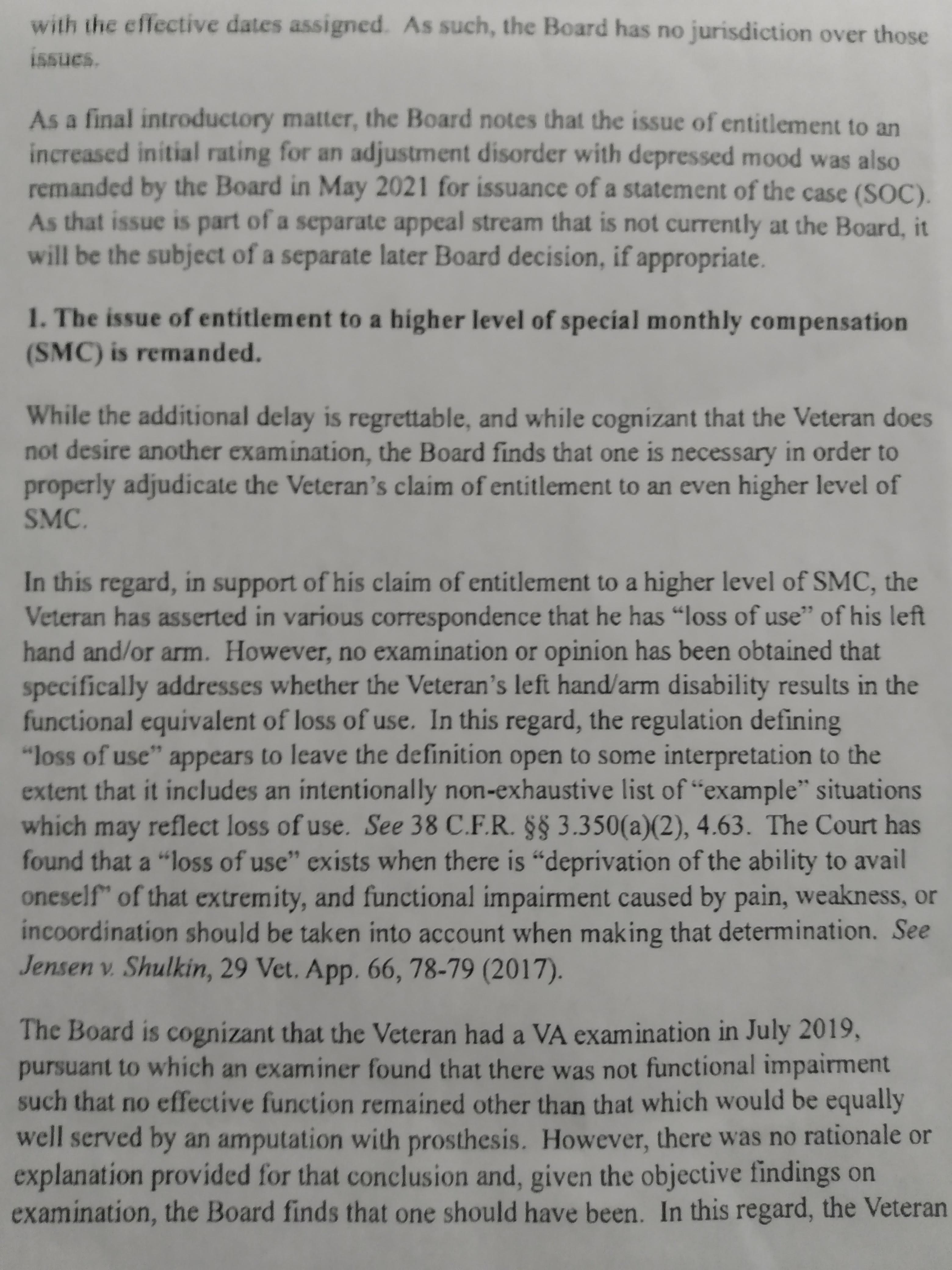 Bva remand for loss of use under smc - Appealing Your Veterans ...