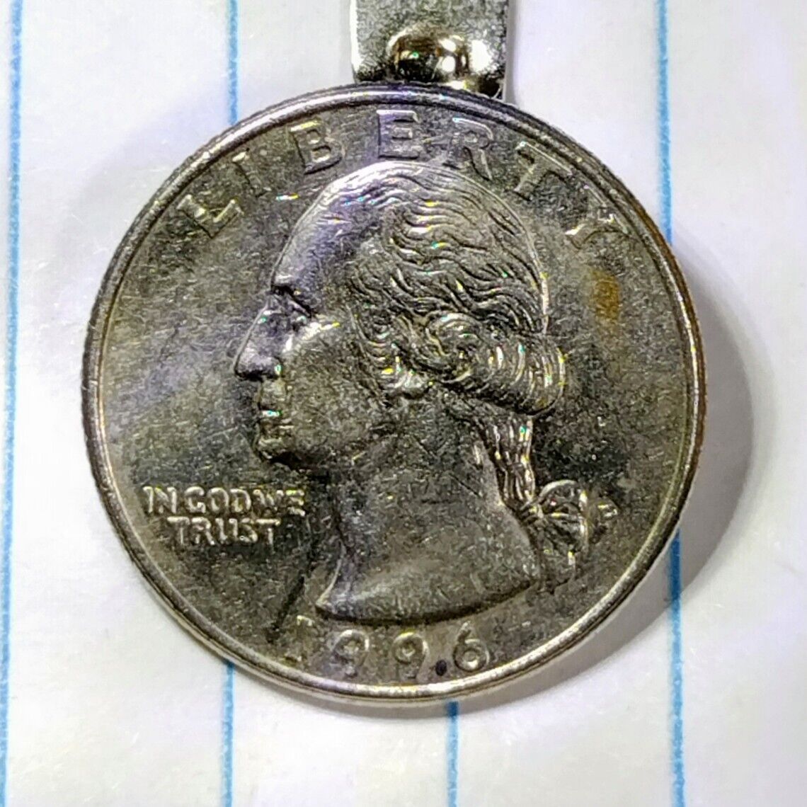 1996 P Washington Quarter - Die Break/Die Crack Error - Spitting Eagle ...