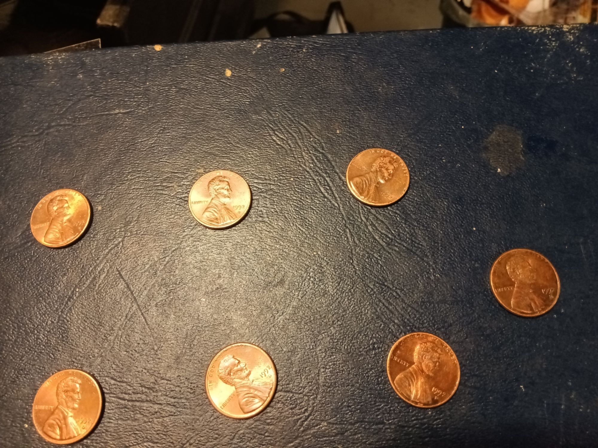 Have ten 1992 close AM pennies all either (D)(p) mint marks some red ...