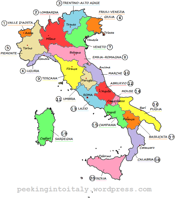 The 110 Provinces and 20 Regions of Italy - History - DonRockwell.com