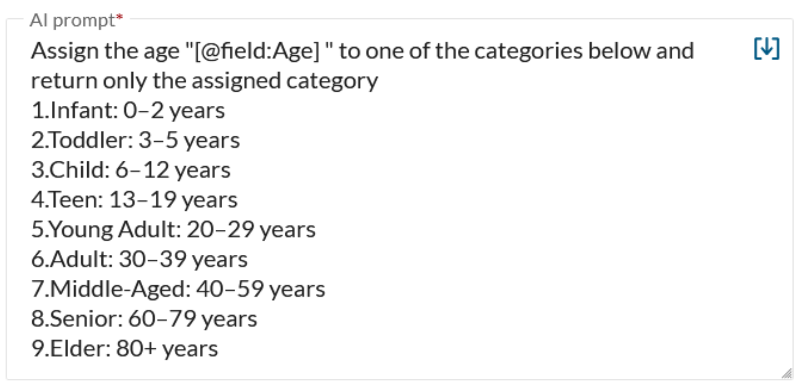 Age group classification - AI-Powered GPT Connect - Caspio Community Forums