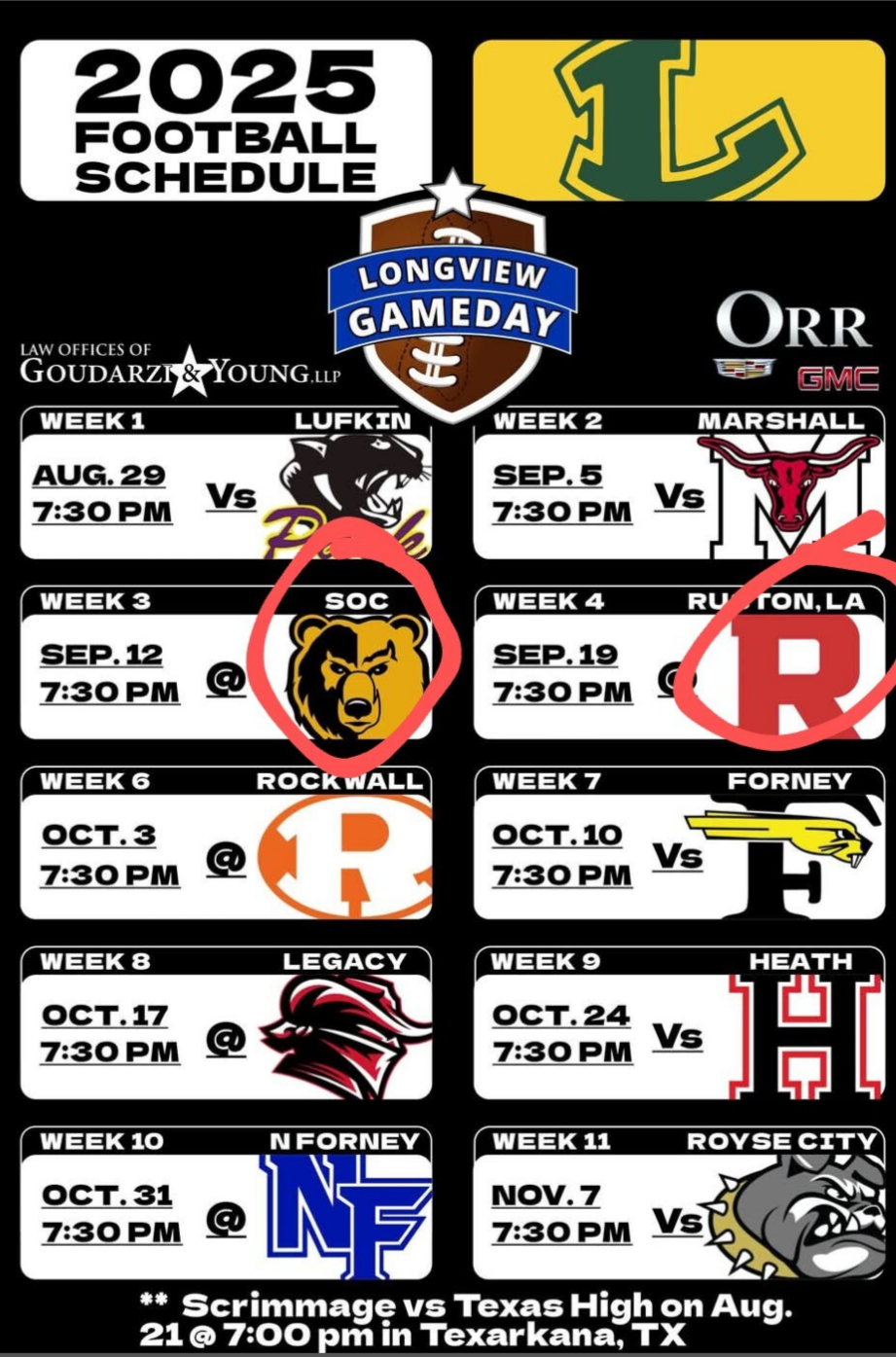 Longview Lobos 2025 Football Schedule - Varsity Forum - PrepGridiron.com