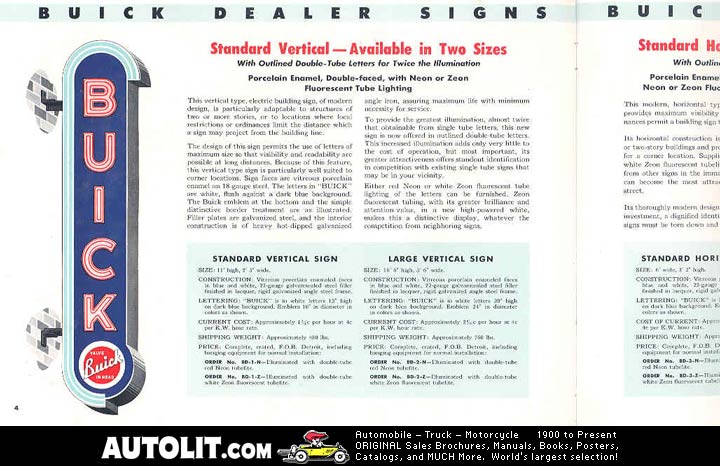 1948 Buick Dealer Sign Catalog - General Motors Products - Antique ...