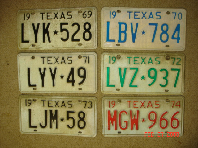 1969 - 1974 Texas License Plates - Automobiles and Parts - Buy/Sell ...
