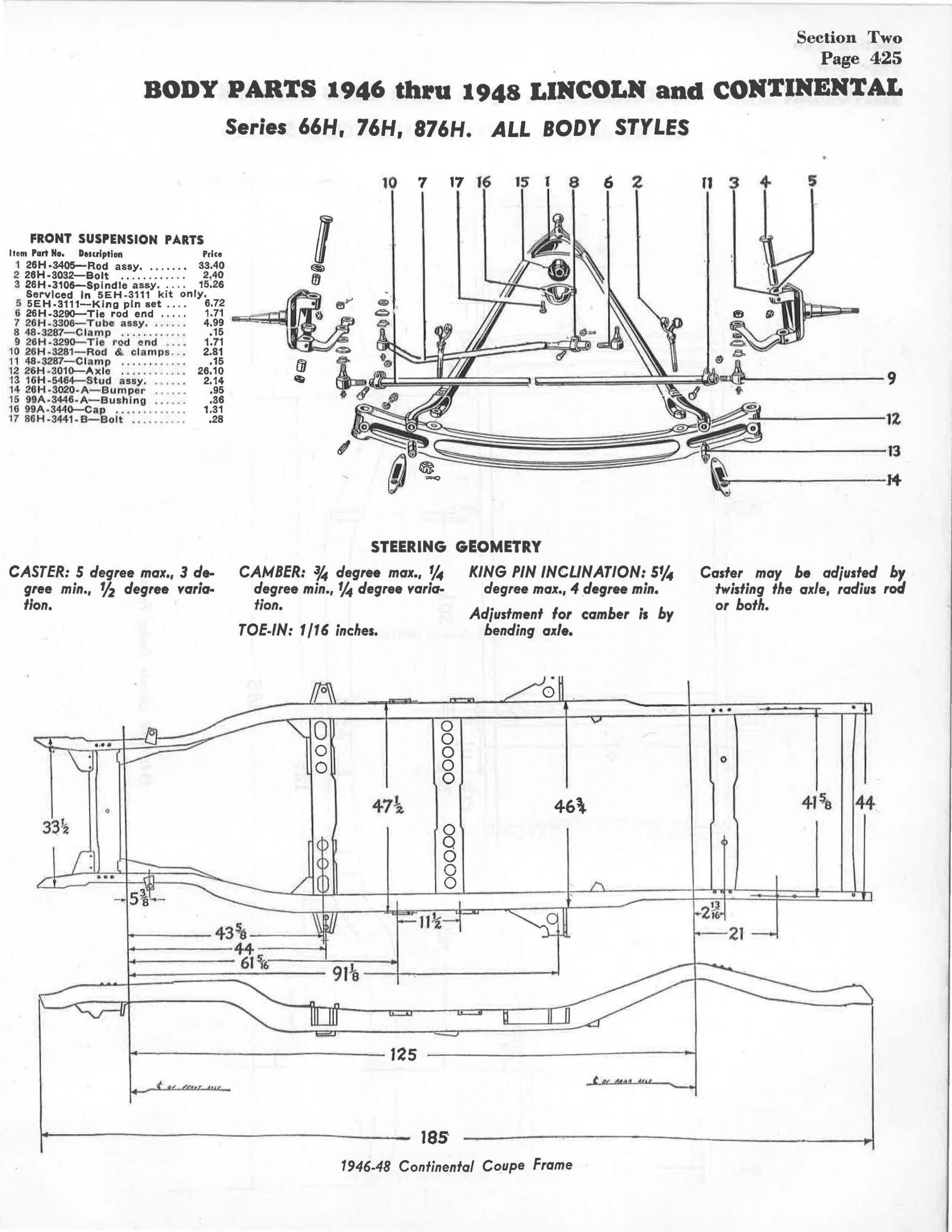 '48 Lincoln Continental technical data - General Discussion - Antique ...