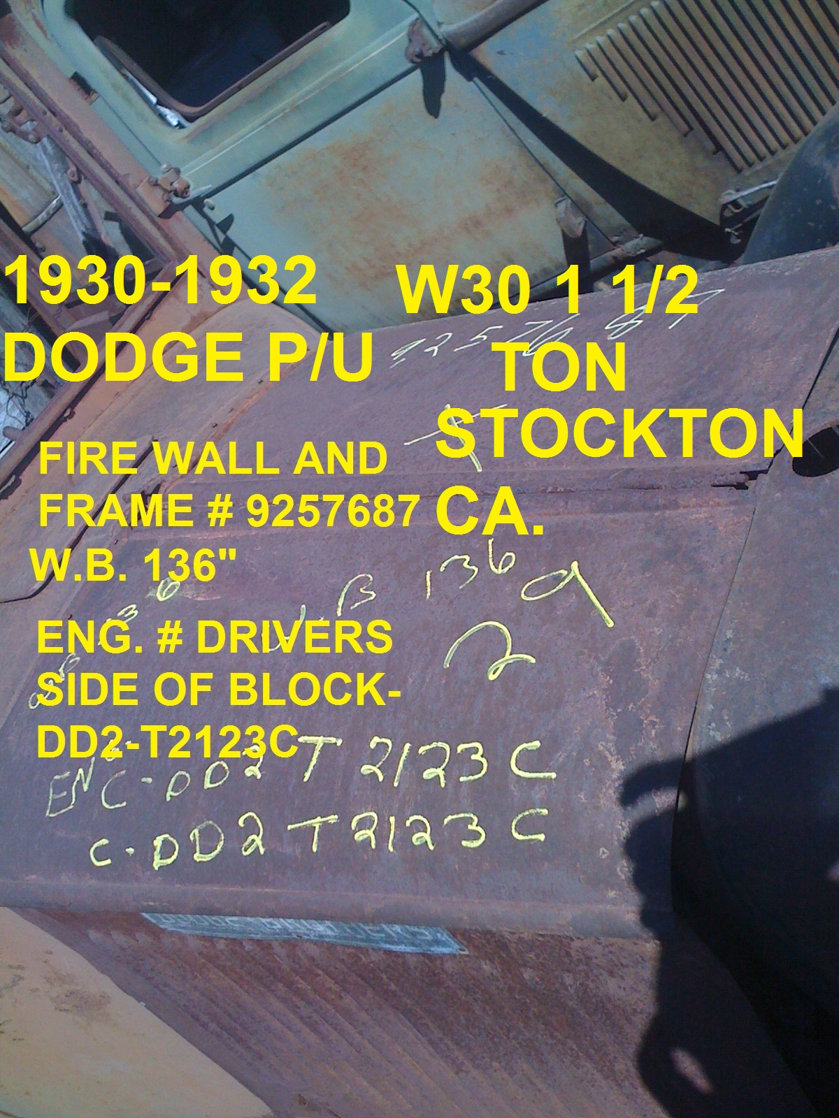 VIN#S Post a picture of VIN#S from the frame, tags and engine. - Dodge ...