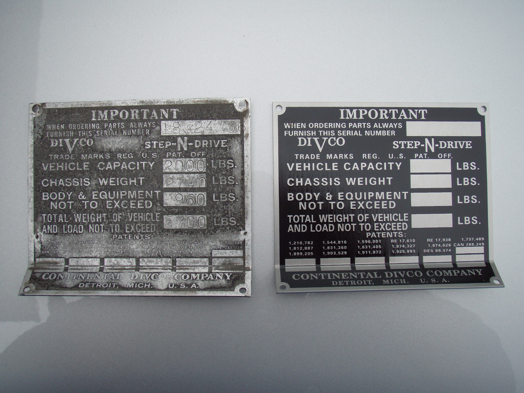 Need data plate made - General Discussion - Antique Automobile Club of ...