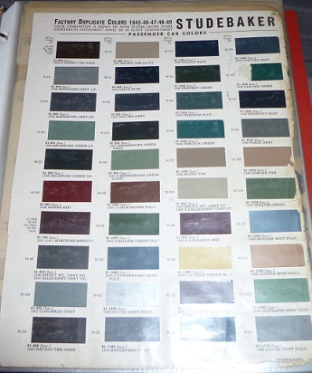 Paint chips 1942-46-47-48-49 Studebaker - Studebaker, Erskine & Rockne ...