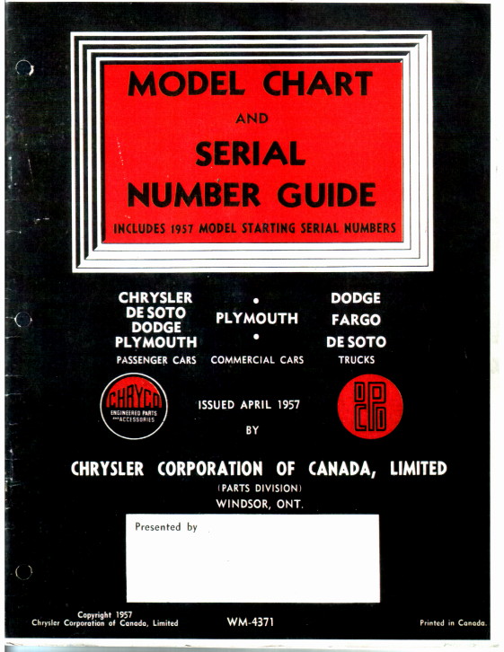Chryco Model Chart and Serial Number Guide - Chrysler Automobiles and ...