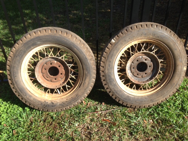 F/S pair of 1932 Chevy wheels and tires,nice originals! $300. See ...