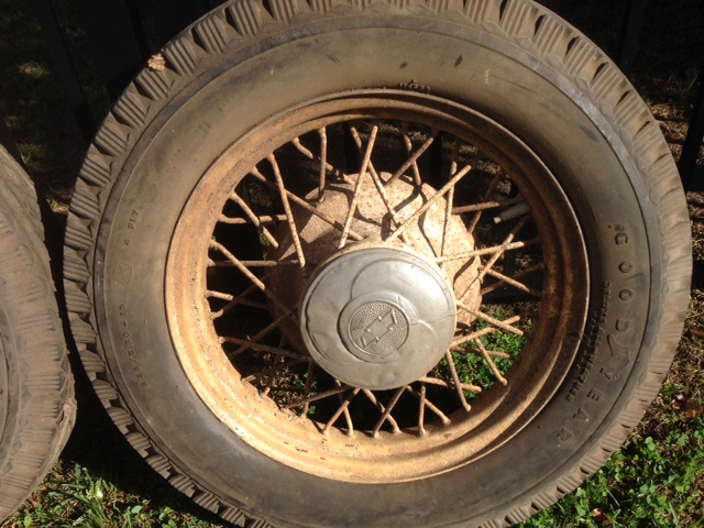 F/S pair of 1932 Chevy wheels and tires,nice originals! $300. See ...