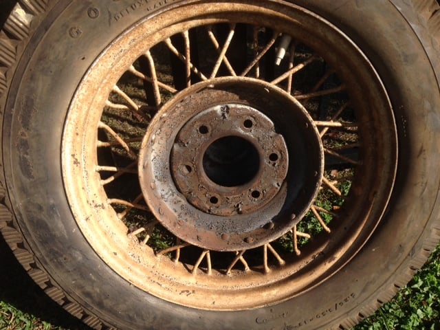 F/S pair of 1932 Chevy wheels and tires,nice originals! $300. See ...