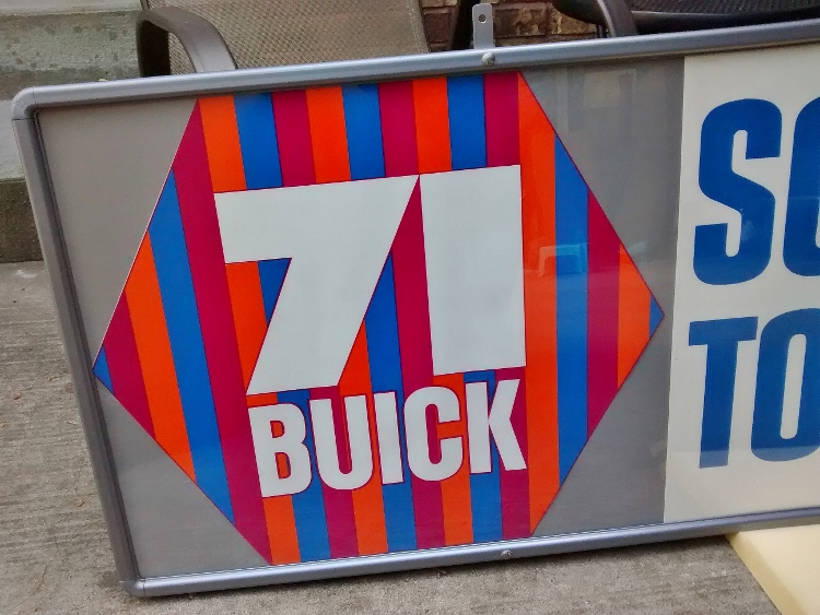 1971 BUICK Dealer Showroom Sign. Very Colorful. FREE Delivery to ...