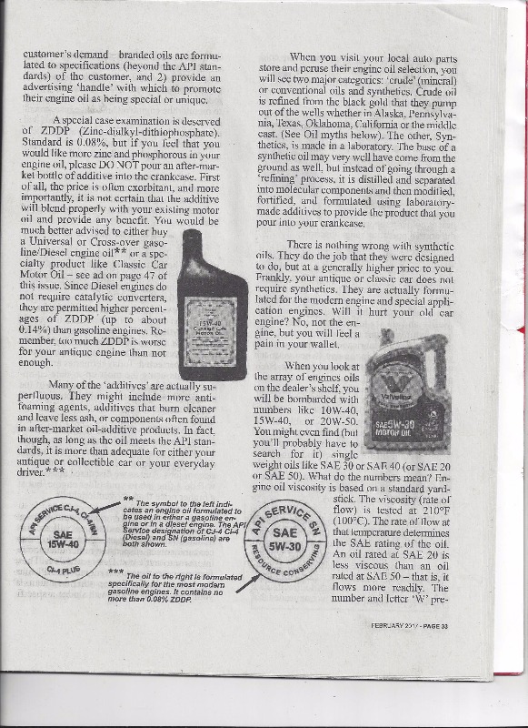 Cord 810 motor oil - Cord 810/812 - Antique Automobile Club of America ...