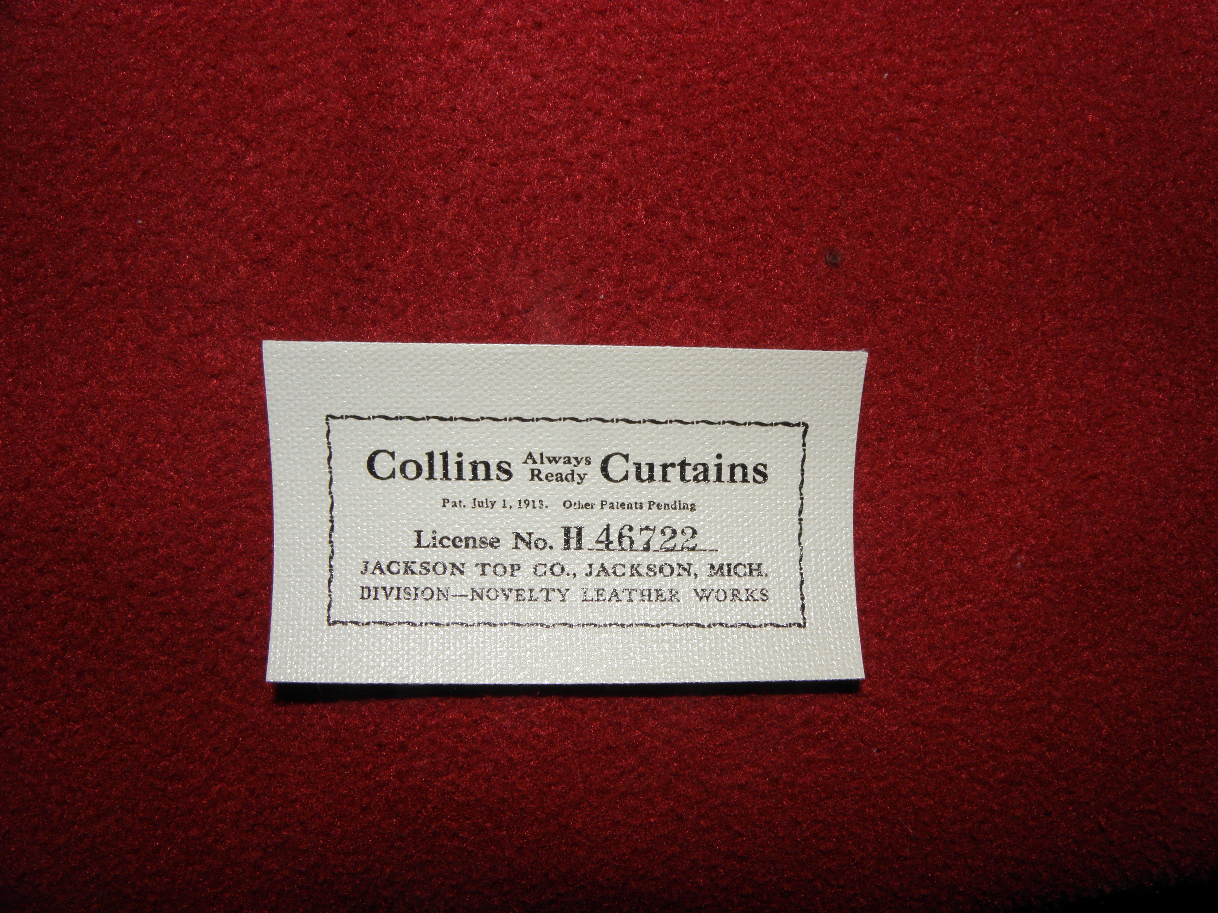 Side Curtain ID tags for sale - Parts For Sale - Antique Automobile ...