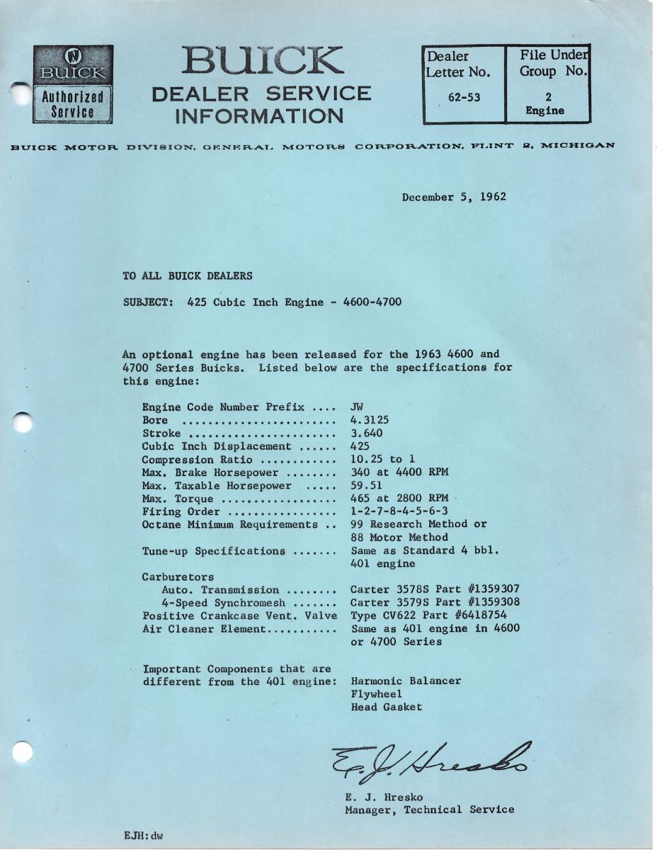 425 V8 in 1963 Buicks--here's proof - Buick - Post War - Antique ...