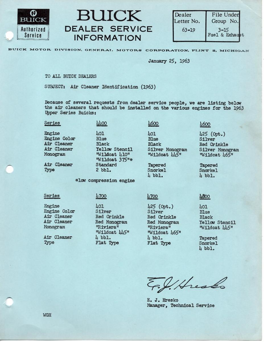 425 V8 in 1963 Buicks--here's proof - Buick - Post War - Antique ...