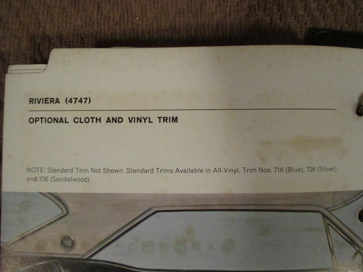1963 Blue Interior Paint Code - Buick Riviera - Antique Automobile Club ...