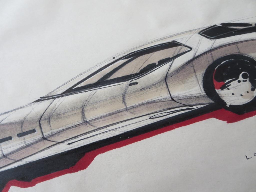 1968 Pontiac Design Studio Concept Art Sketch - RARE - Parts For Sale ...