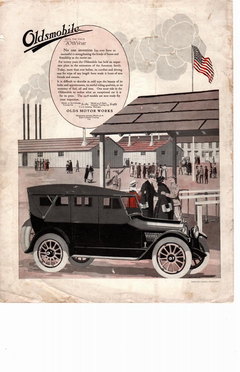 January 1918 Oldsmobile Pacemaker Ad - Oldsmobile - General - Antique ...