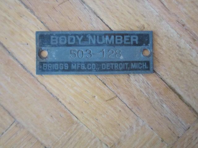 Briggs Body Tag 503-128 - Automobiles and Parts - Buy/Sell - Antique ...