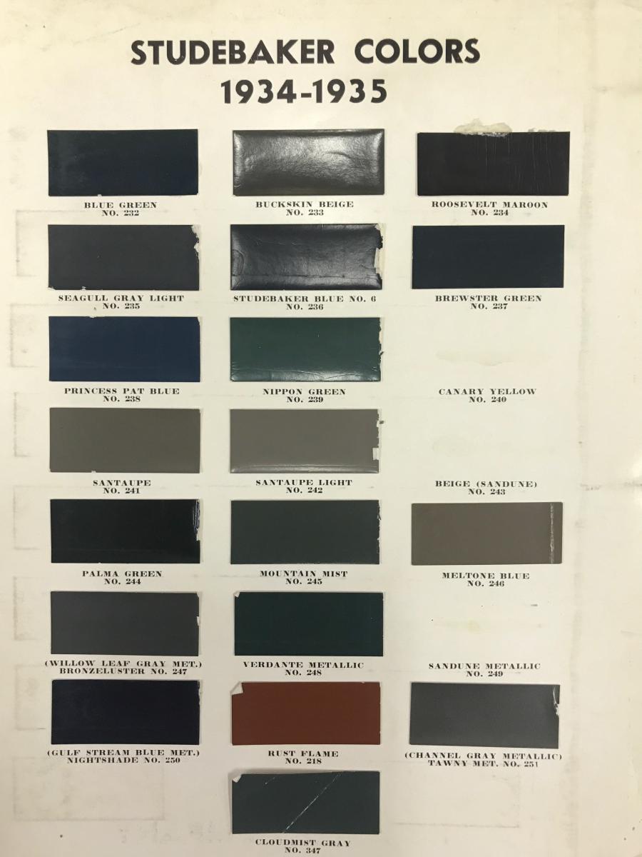 1935 Commander paint - Studebaker, Erskine & Rockne - Antique ...