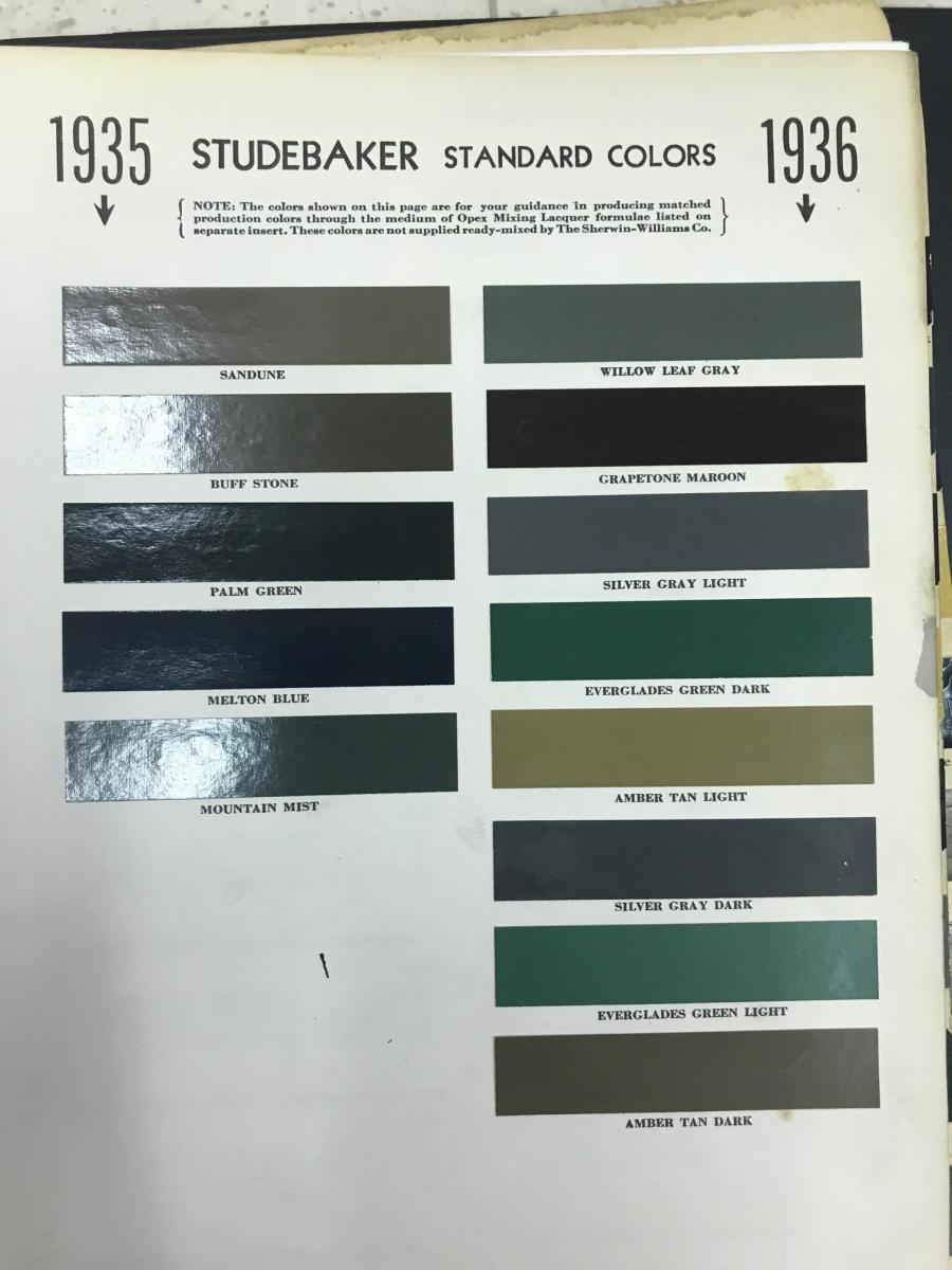 1935 Commander paint - Studebaker, Erskine & Rockne - Antique ...