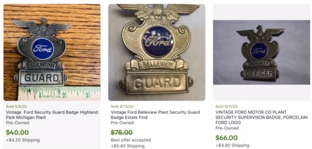 Fake Ford plant badges continue to haunt internet markets and auctions ...