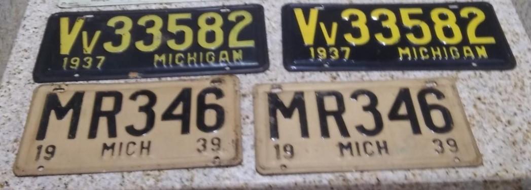 SOLD: Matched Pairs of Michigan License Plates in Great Original ...