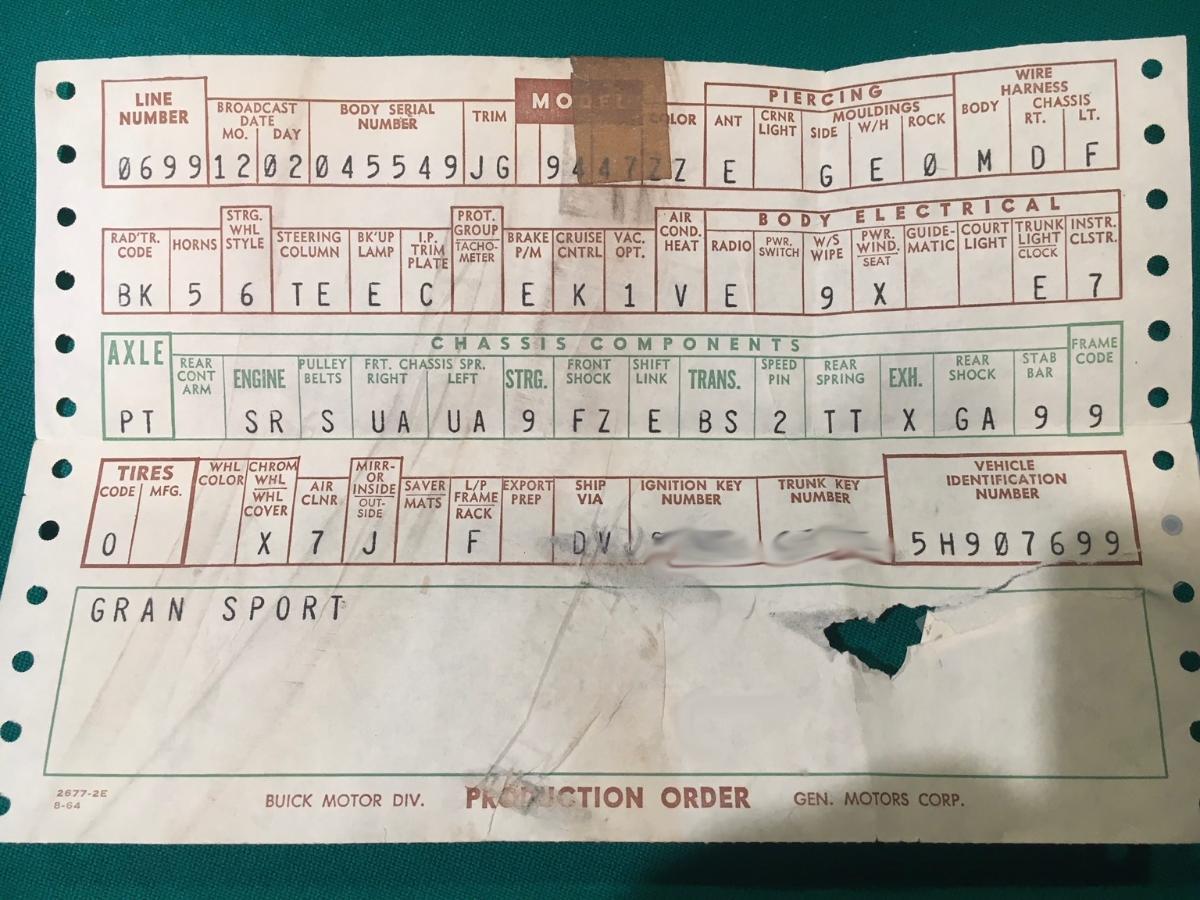 Feedback and decode of this build sheet, and cowl tag - Buick Riviera ...
