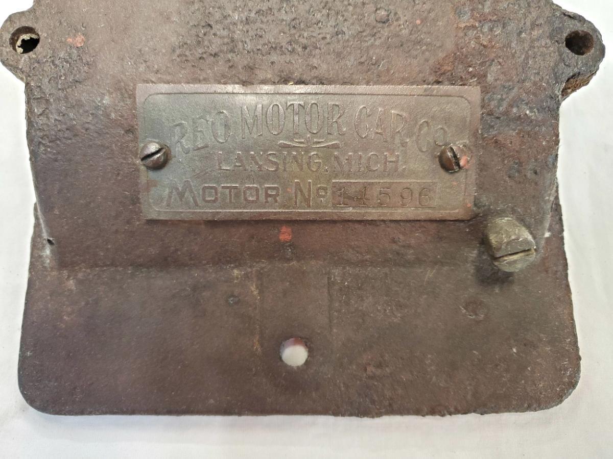 SOLD: 1905 Reo Single Cylinder Top Engine Cover With Motor Number Plate ...