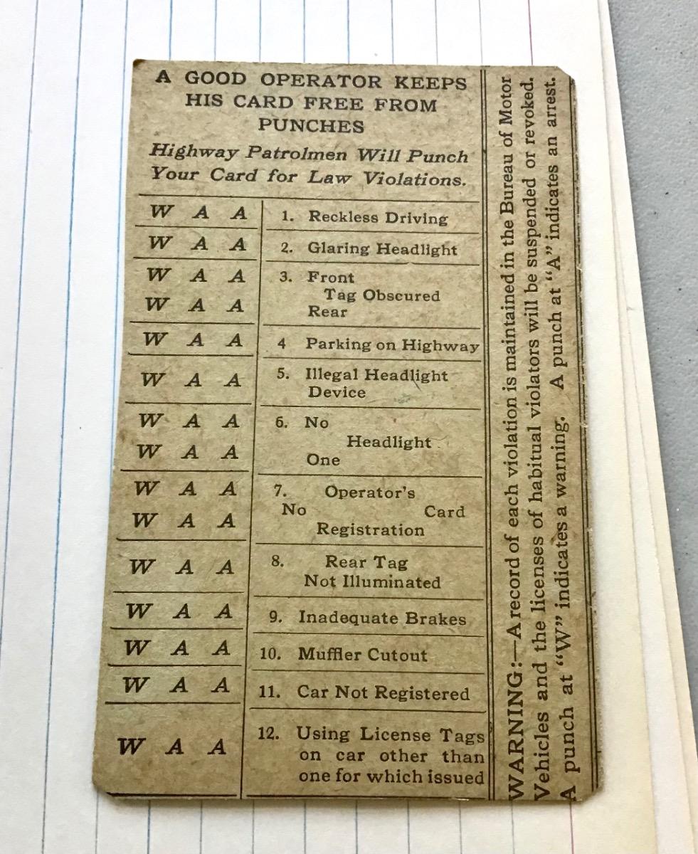 1920 Speeding ticket - Memorabilia, Toys, Art, Signs, Clothing and ...
