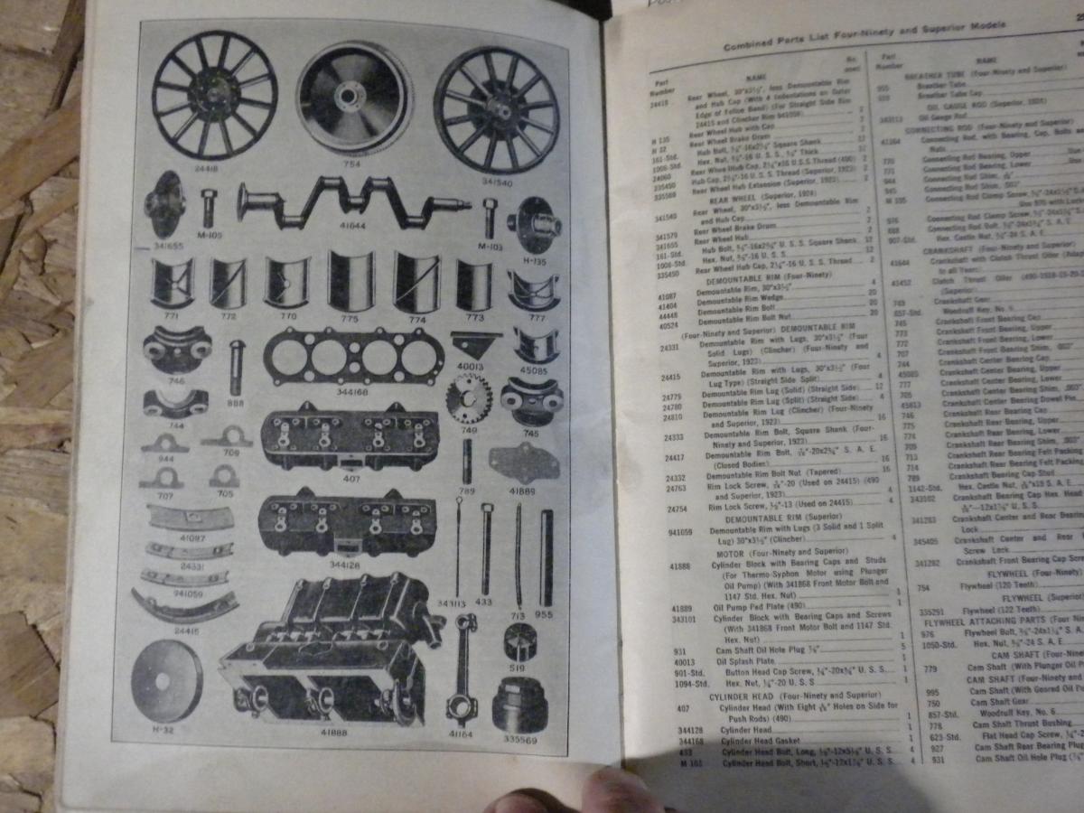 1926 Chevrolet Parts List - 490 & Superior - Printed Material ...