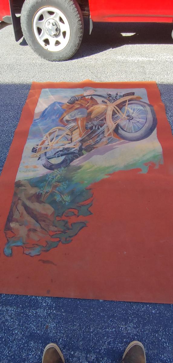 FS- 1920s ? Harley Davidson Dealership Wall Hanging - 5 ft x 7 ft ...