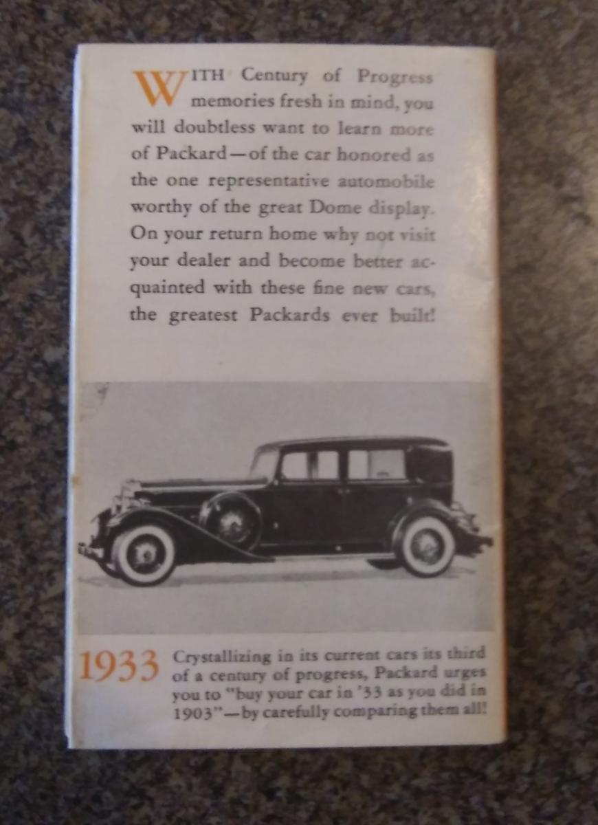 SOLD: Original Packard Century of Progress 1933 Brochure - Printed ...
