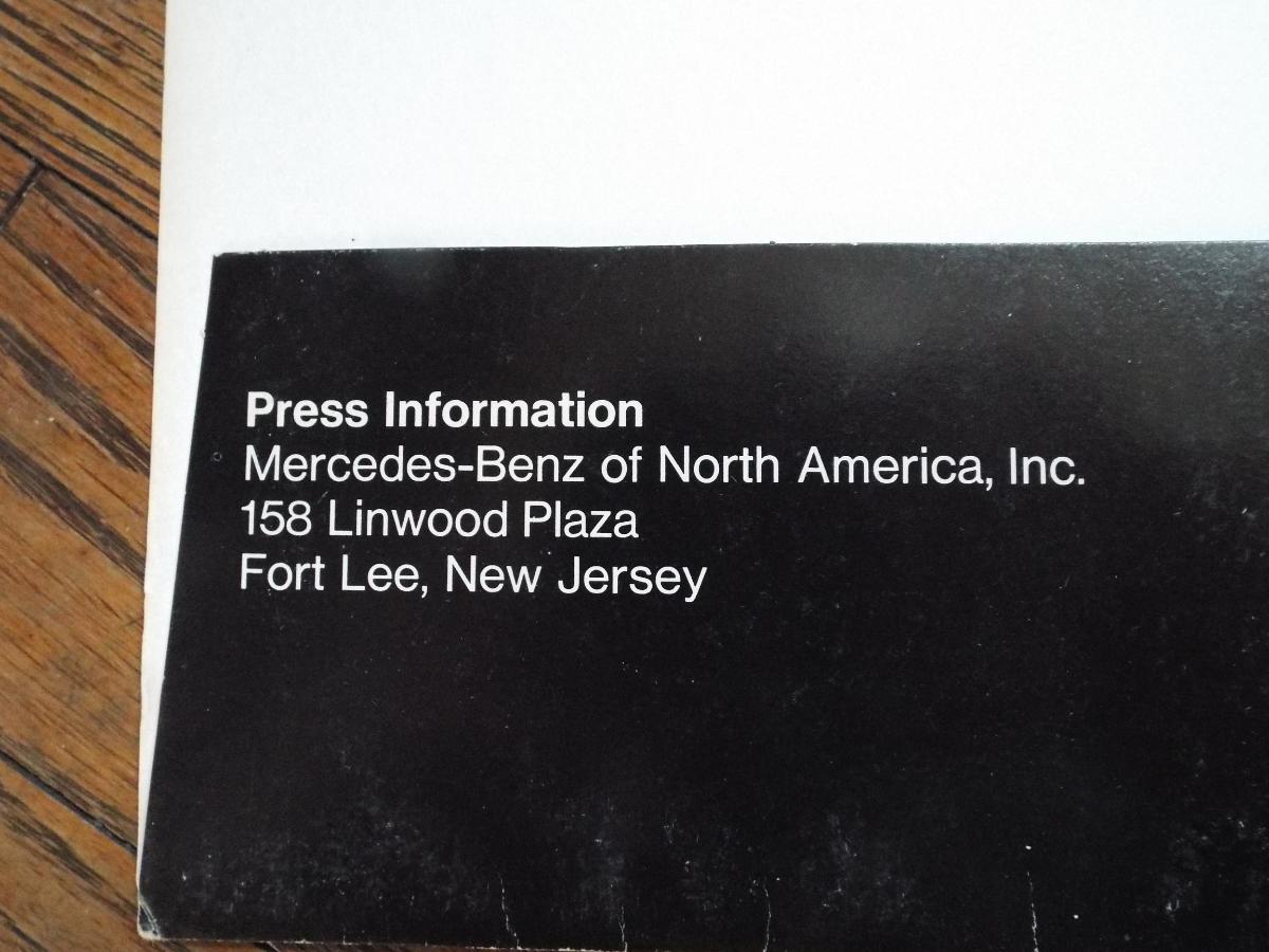 MERCEDES BENZ == NYC Auto Show PRESS KIT - Printed Material ...