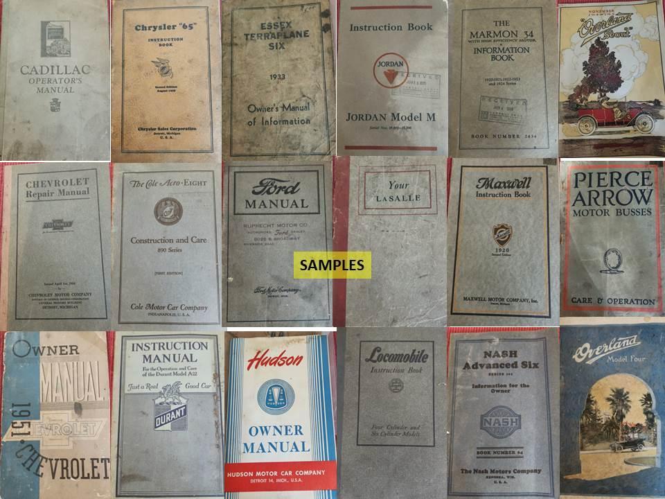 FOR SALE: 85 various owner’s manuals, sales pamphlets and instruction ...