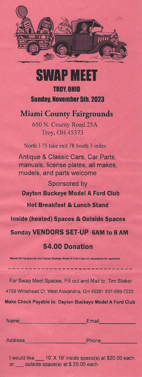 Reminder: Dayton Buckeye Model A Club Swap Meet - General Discussion ...