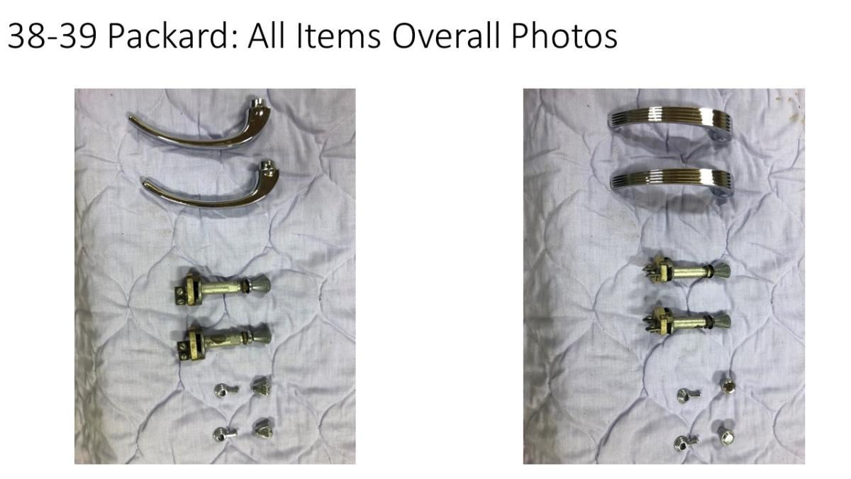 ALL ITEMS SOLD: 38-39 Packard Sr NOS Interior Handles, Radio Knobs ...