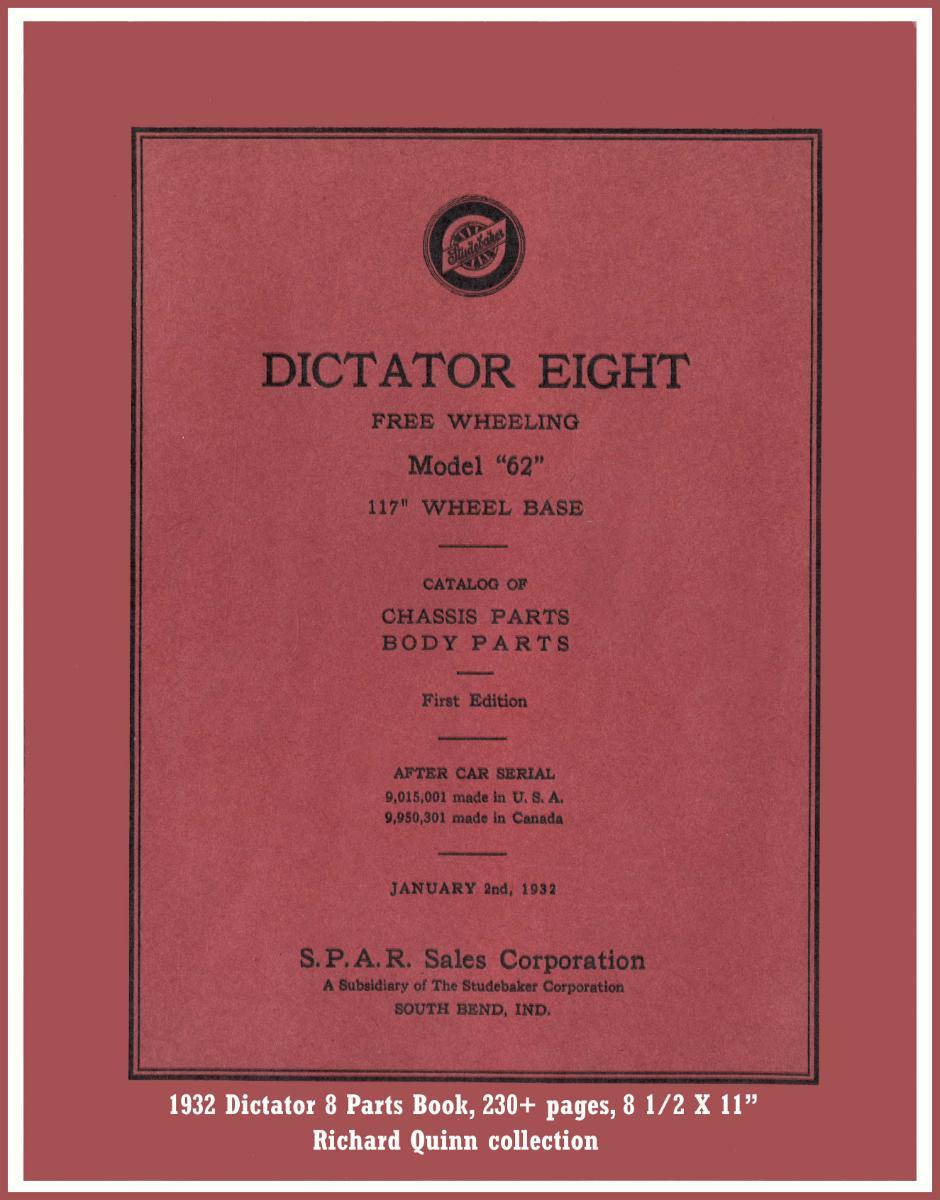 1932 Dictator production info - Studebaker, Erskine & Rockne - Antique ...