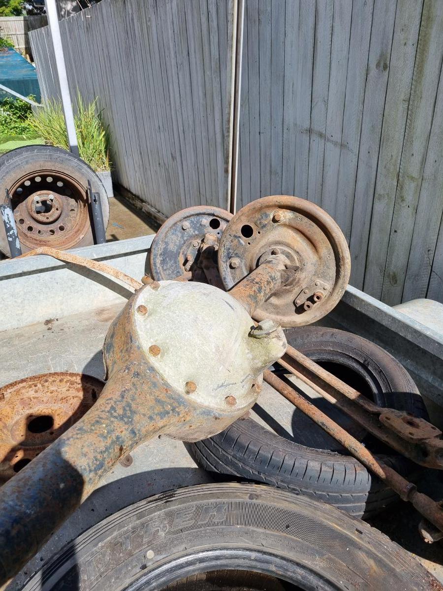 Identification required - old front and rear axle - looks British ...