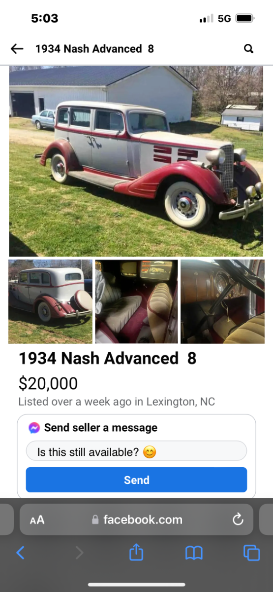 1934 Nash 8, not mine. - "Not Mine" Automobiles For Sale - Antique ...