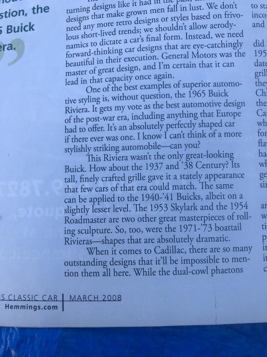 Hemmings classic car, Editor in chief, made this comment back in 2008 ...
