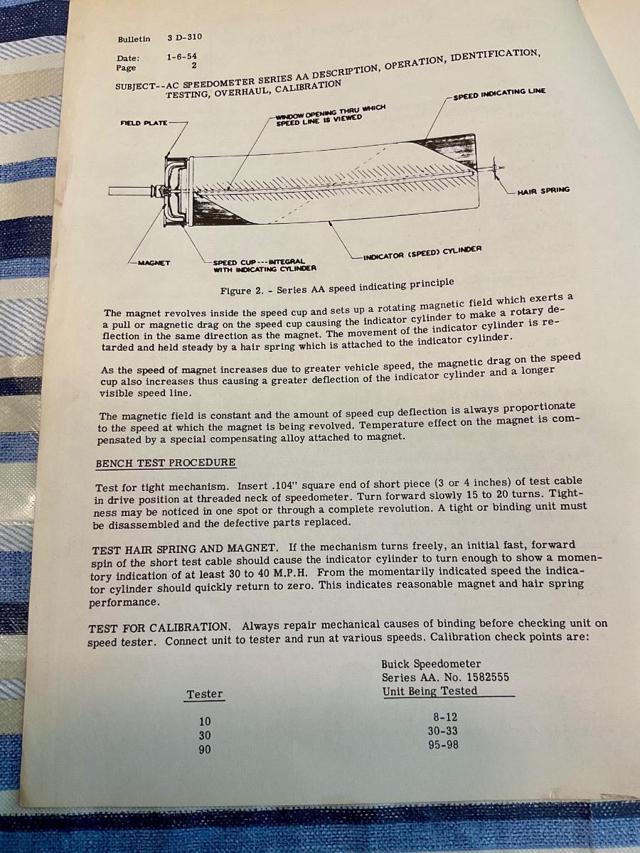 Buick 1956 - Speedometer stuck on 120 mph - any FIX for this ...