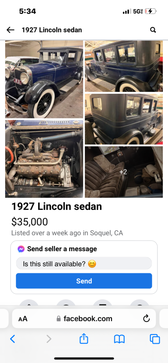 1927 Lincoln sedan, not mine. - "Not Mine" Automobiles For Sale ...