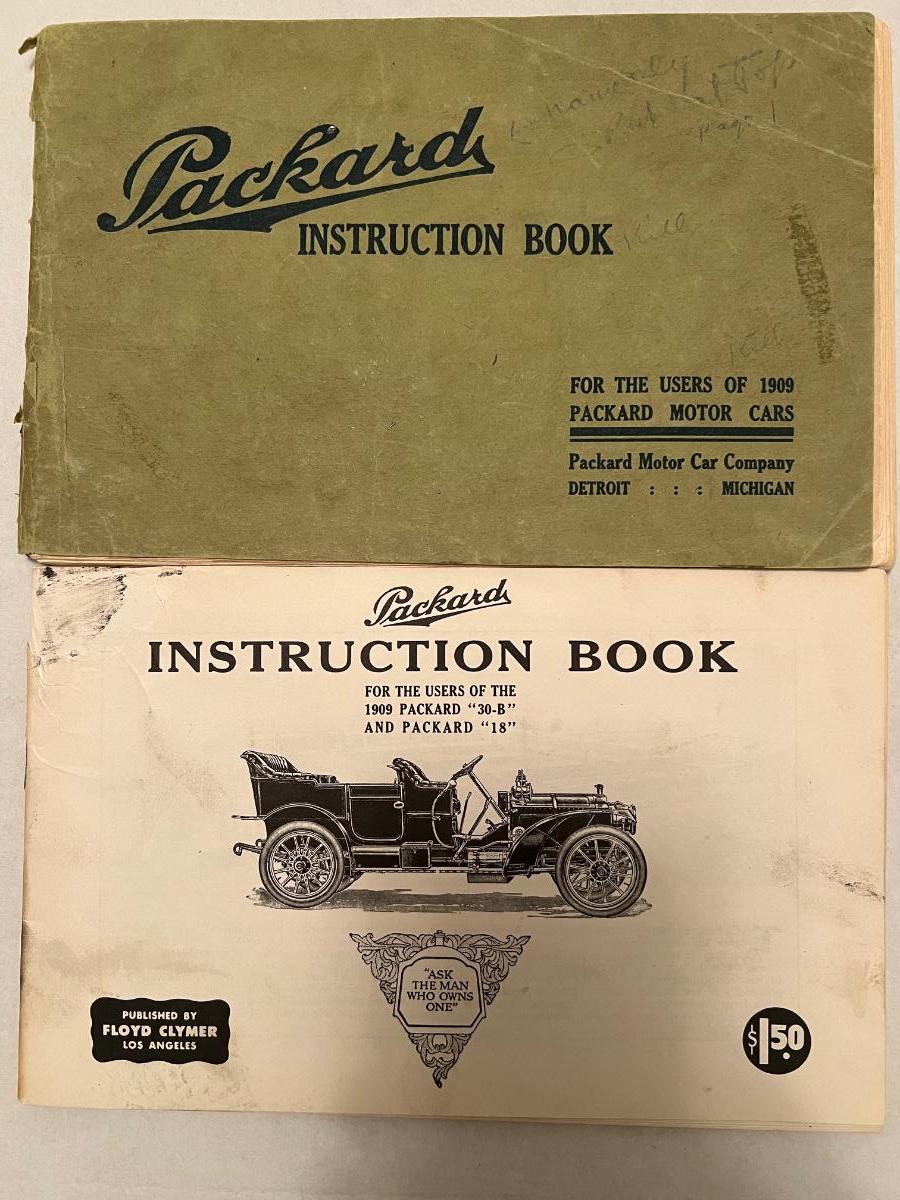 Unique Pair of 1909 Packard Motor Car Instruction Books Linked to Floyd ...