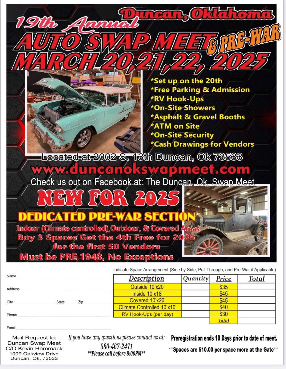 600 + Vendors Last Year At Duncan, OK Automotive Swap Meet Managed By ...
