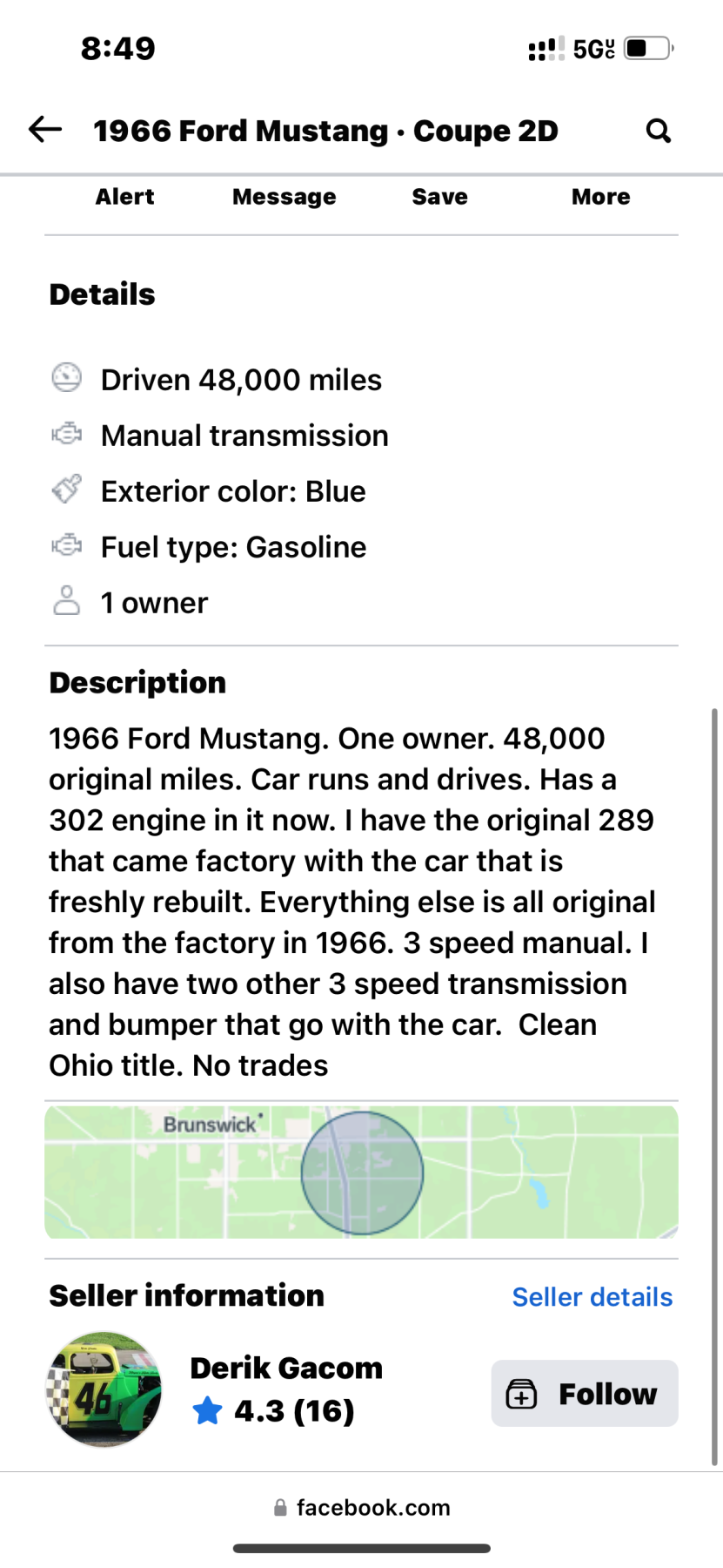 1966 Ford Mustang Coupe 2D, not mine. - "Not Mine" Automobiles For Sale ...