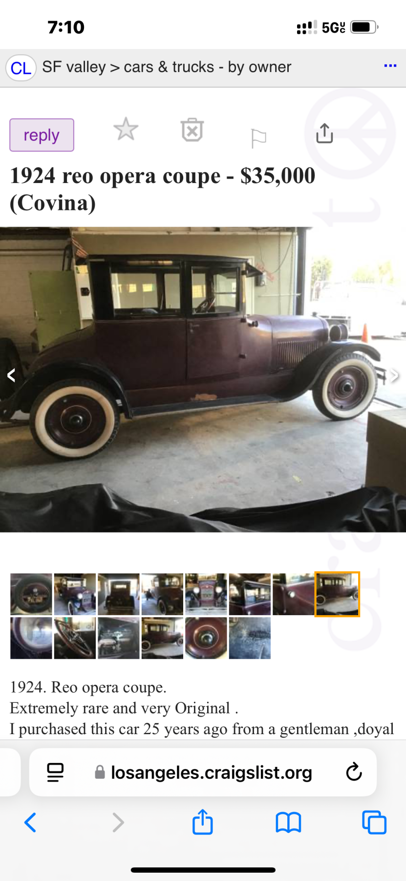 1924 REO opera coupe, not mine. - "Not Mine" Automobiles For Sale ...