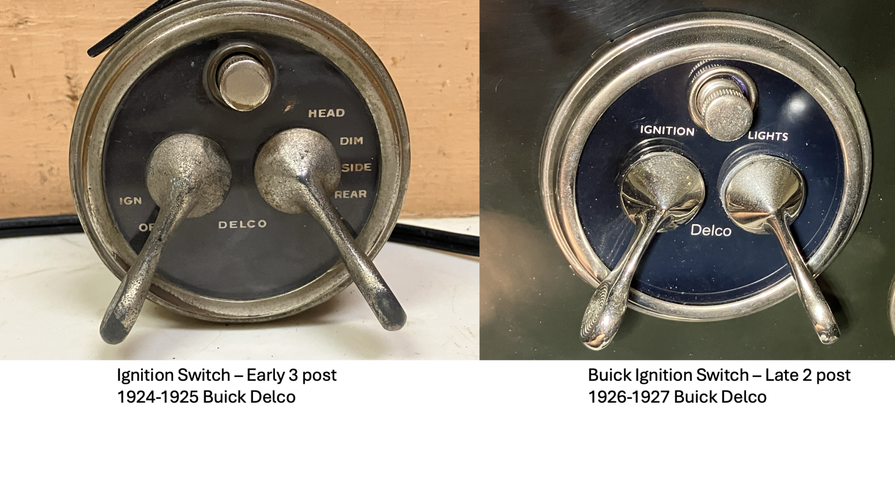 Ignition and Light Switch changes 1924 to 1927 Buick - Buick - Pre War ...